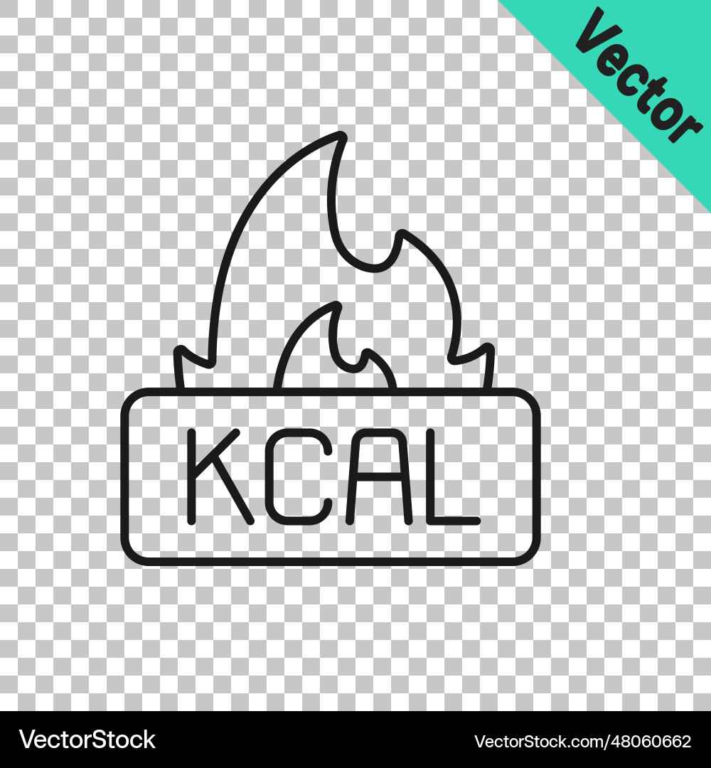 Black line kcal icon isolated on isolated Vector Image