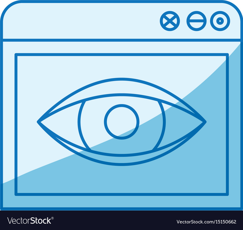 Blue color shading silhouette browser window Vector Image