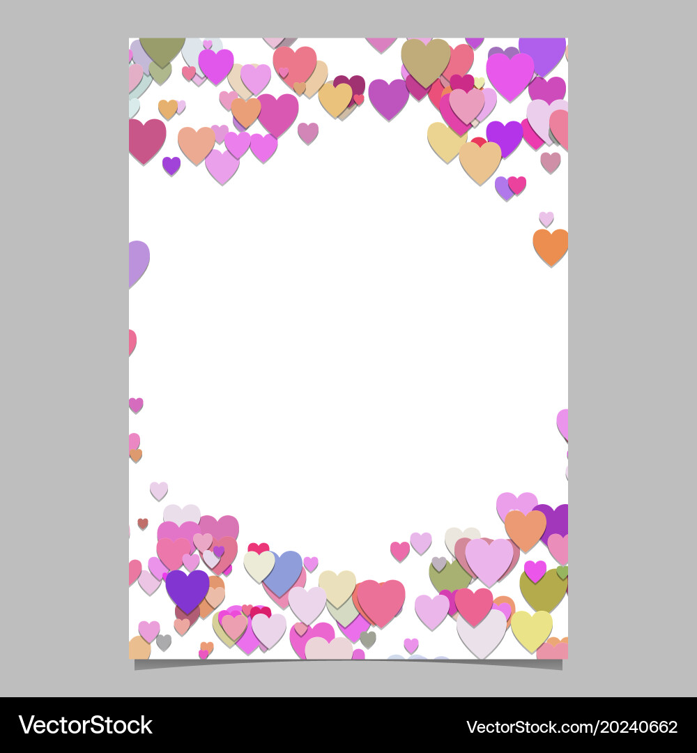Chaotic heart page template design - valentines Vector Image
