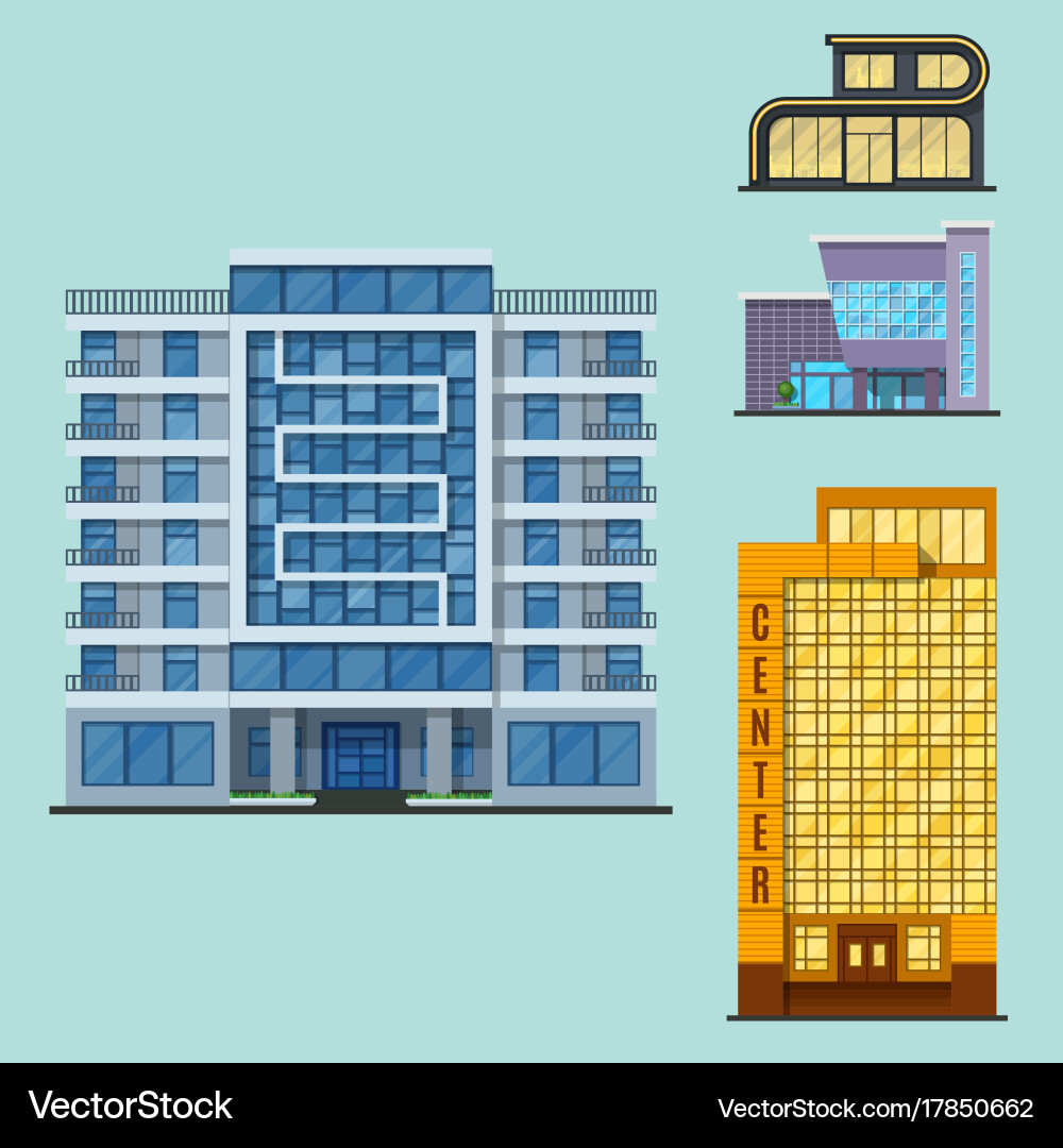 City buildings modern tower office architecture Vector Image