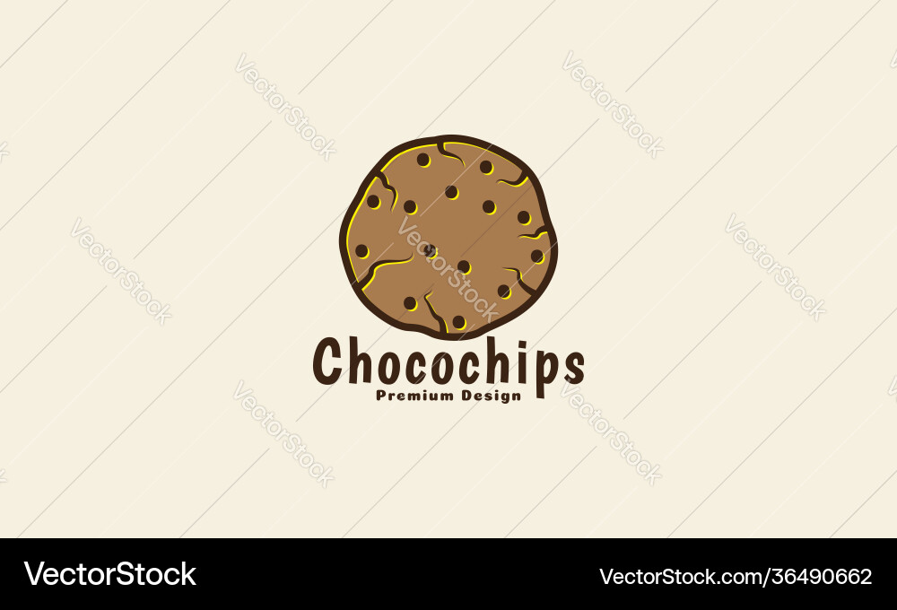 Cookies circle snack chocolate logo design icon Vector Image
