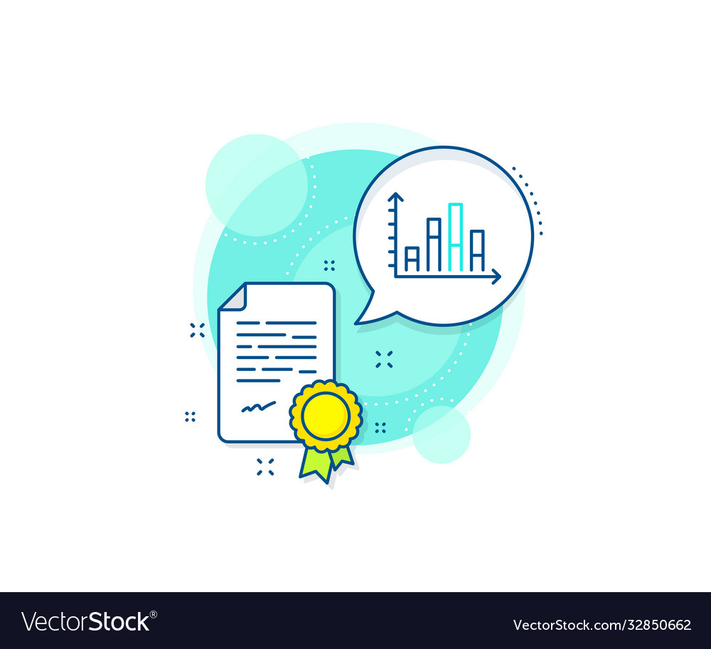 Diagram graph line icon column chart sign Vector Image