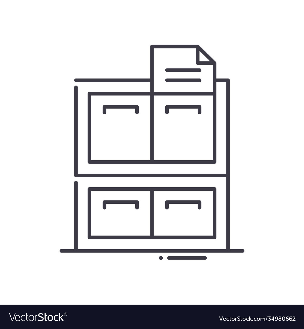 Document icon linear isolated thin Royalty Free Vector Image