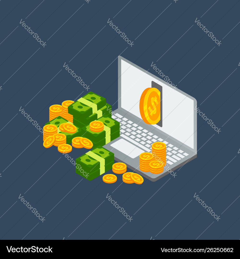 Earn money online design Royalty Free Vector Image