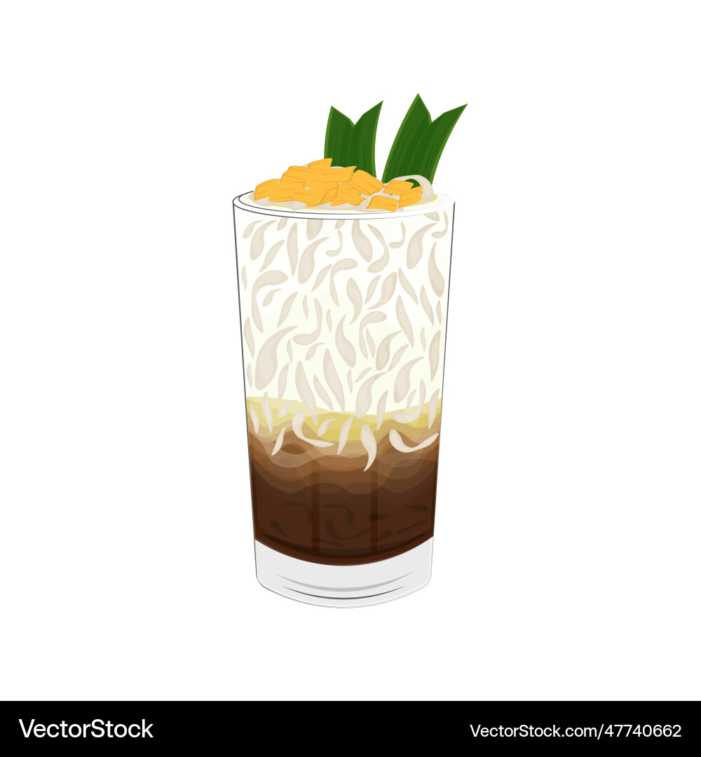 Es cendol dawet beras gula jawa Royalty Free Vector Image