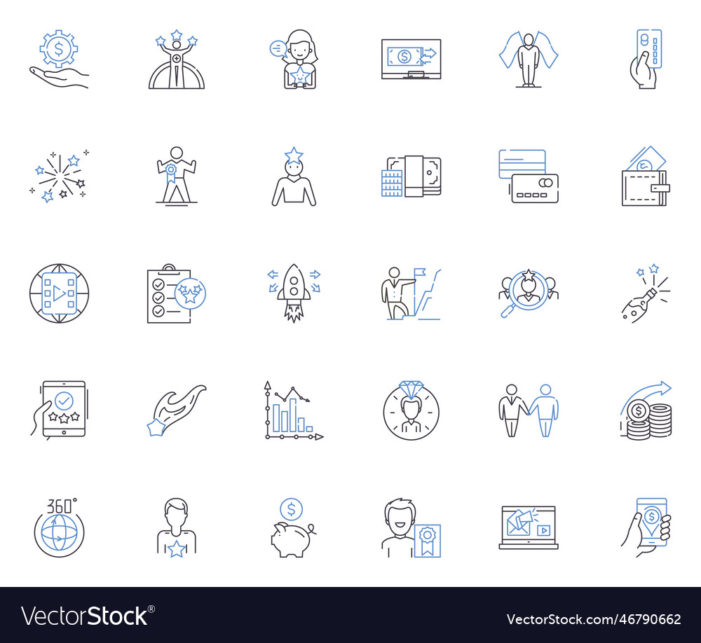 Expense budgeting line icons collection Royalty Free Vector Expense budgeting line icons collection Royalty Free Vector