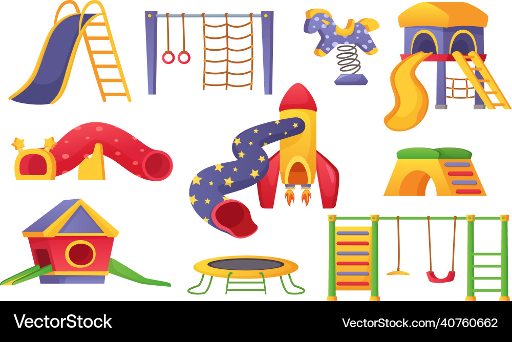 Kids playground elements children park play Vector Image