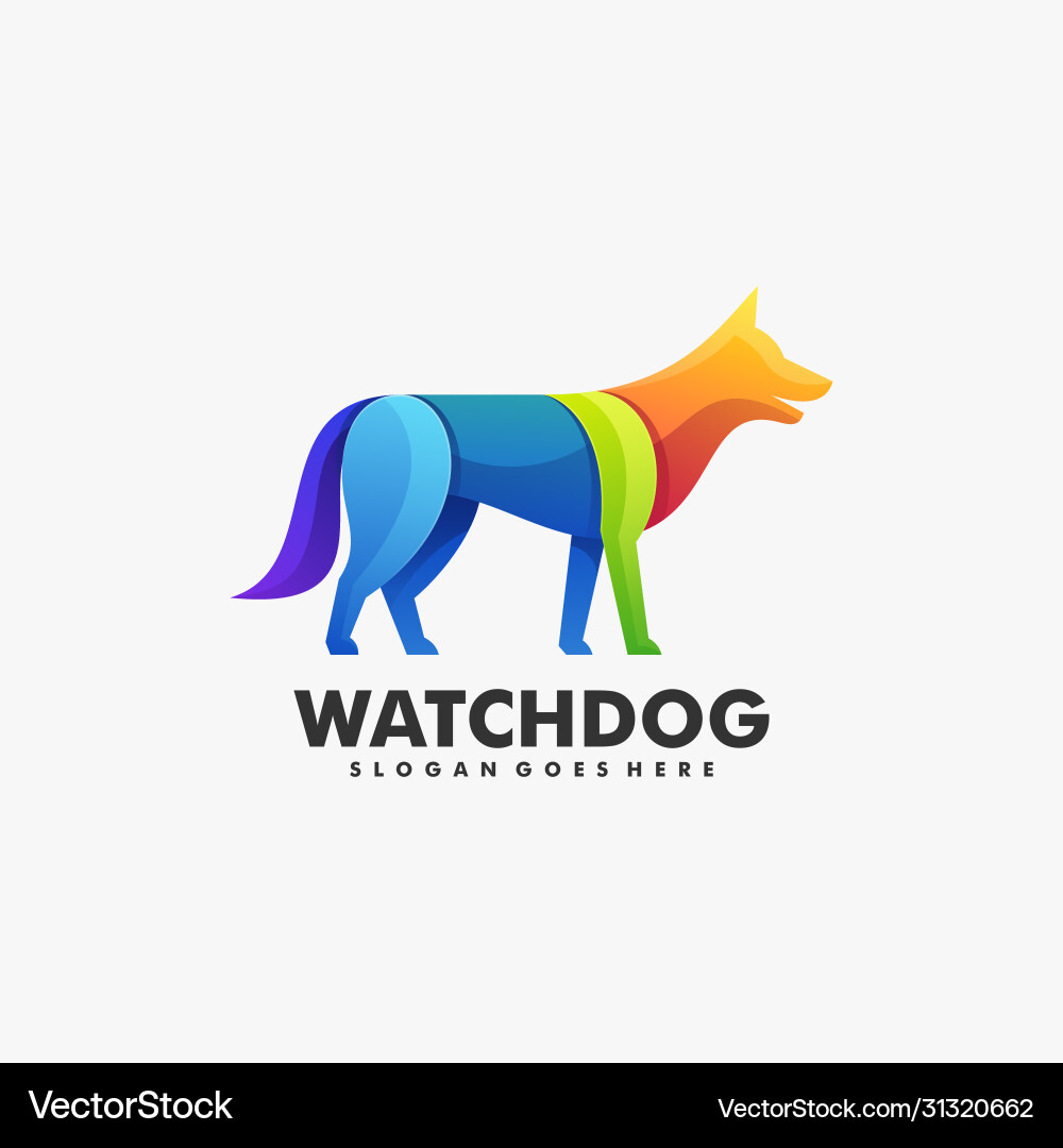 Logo dog gradient colorful style Royalty Free Vector Image