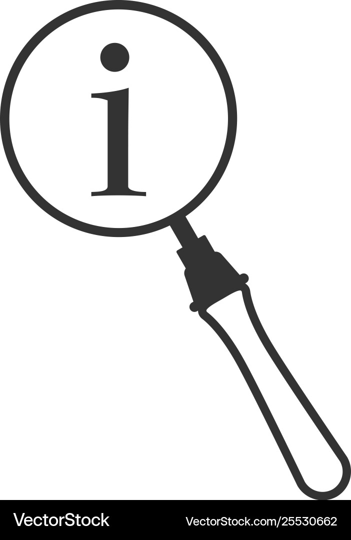 Magnifying glass and information icon isolated Vector Image