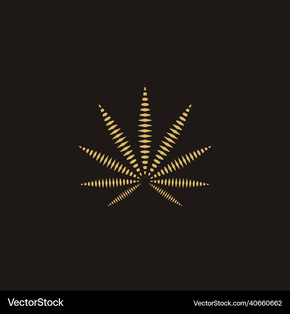 Minimalist hemp cannabis marijuana leaf cbd logo Vector Image
