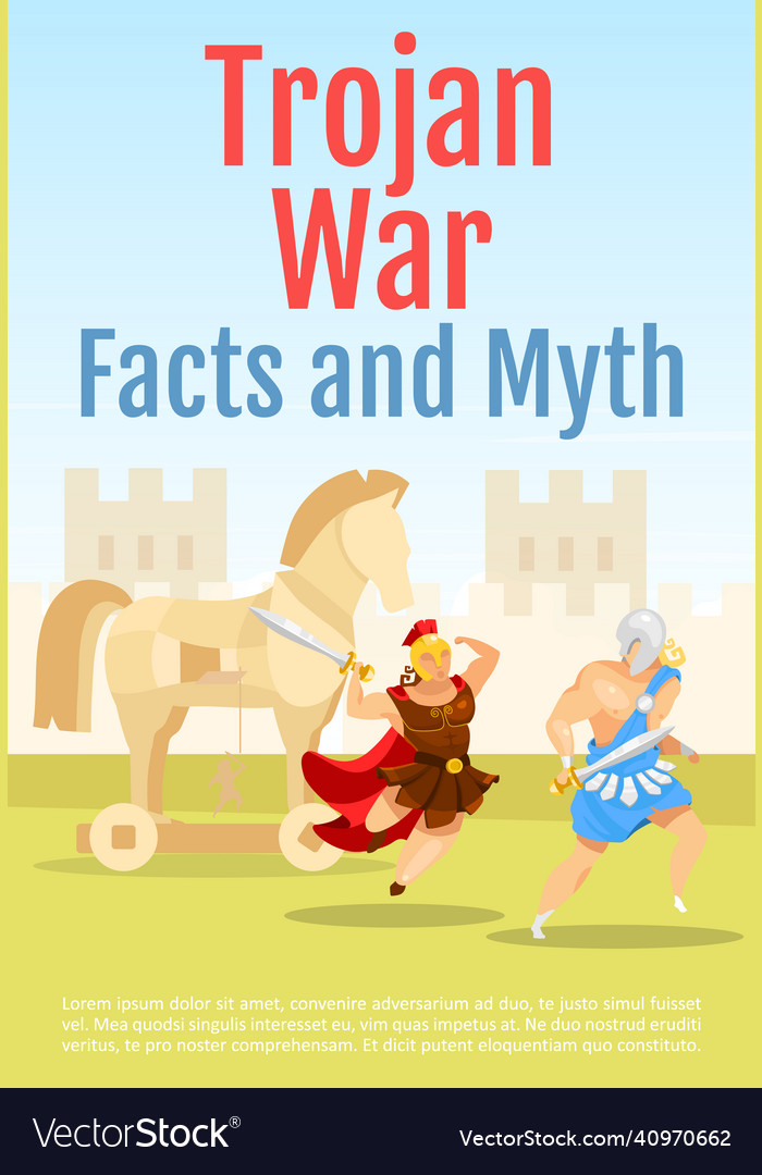 Trojan war facts and myths brochure template Vector Image