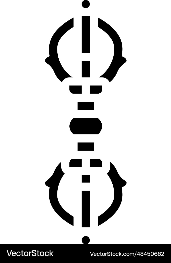 Vajra dorje buddhism glyph icon Royalty Free Vector Image