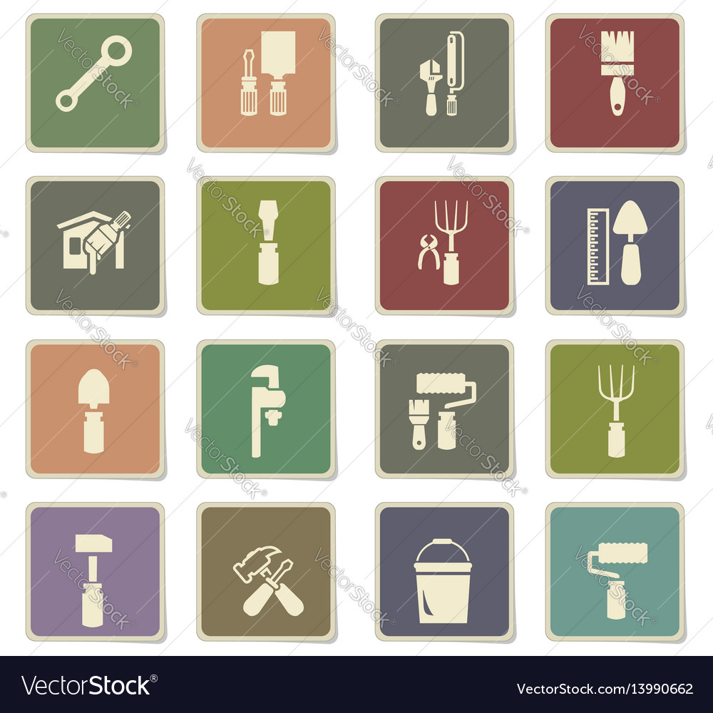 Work tools icon set Royalty Free Vector Image - VectorStock