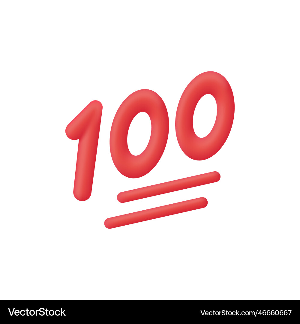 3d 100 percent icon modern in style Royalty Free Vector