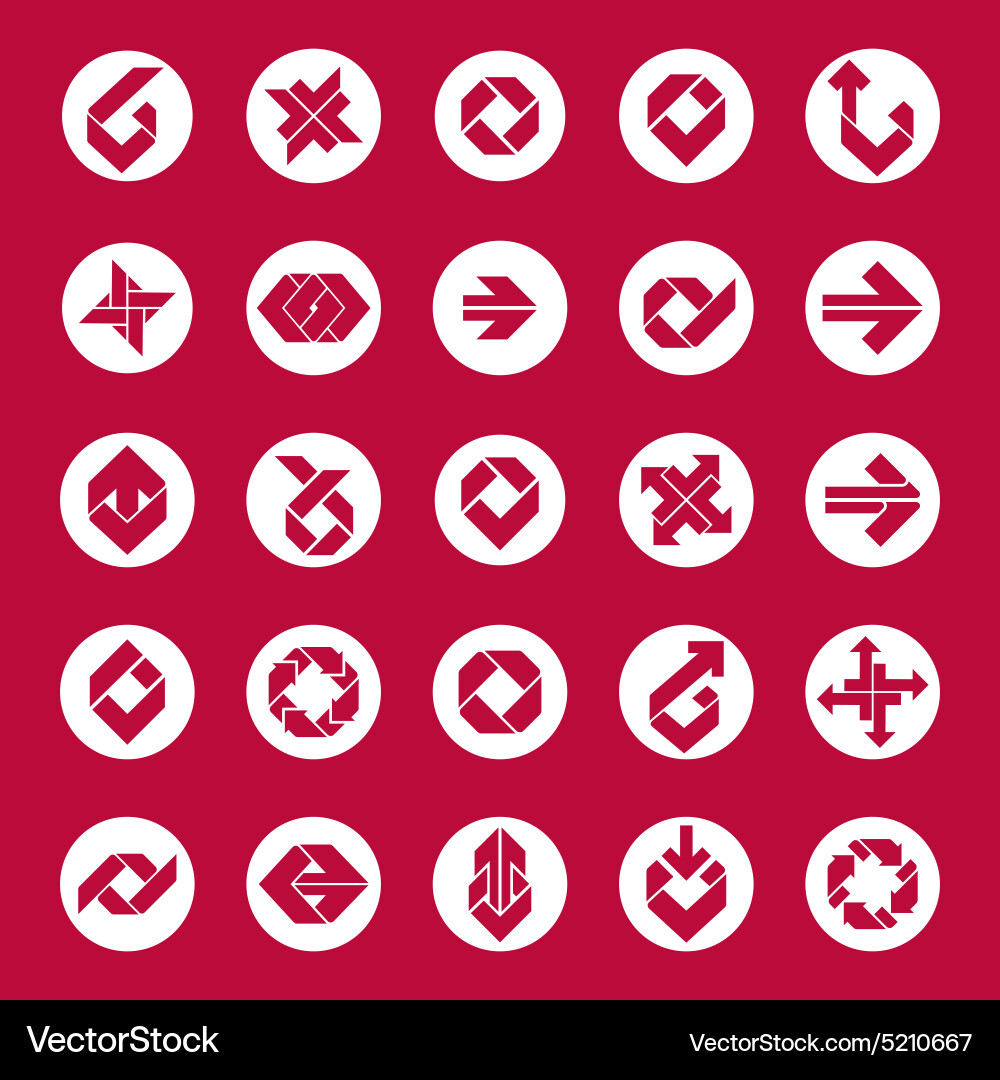 Abstract unusual icons set creative symbols Vector Image
