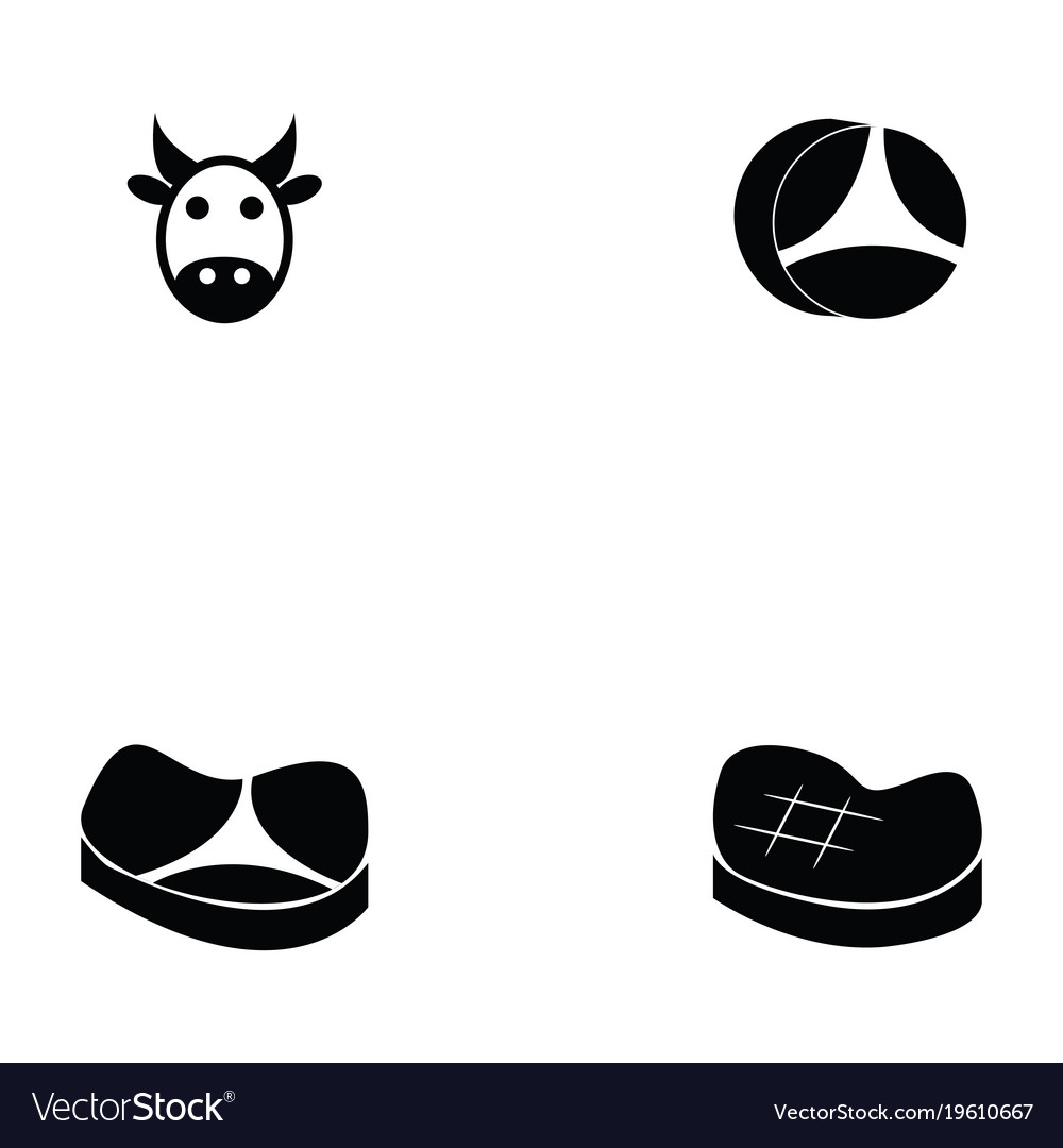 Beef icon set Royalty Free Vector Image - VectorStock