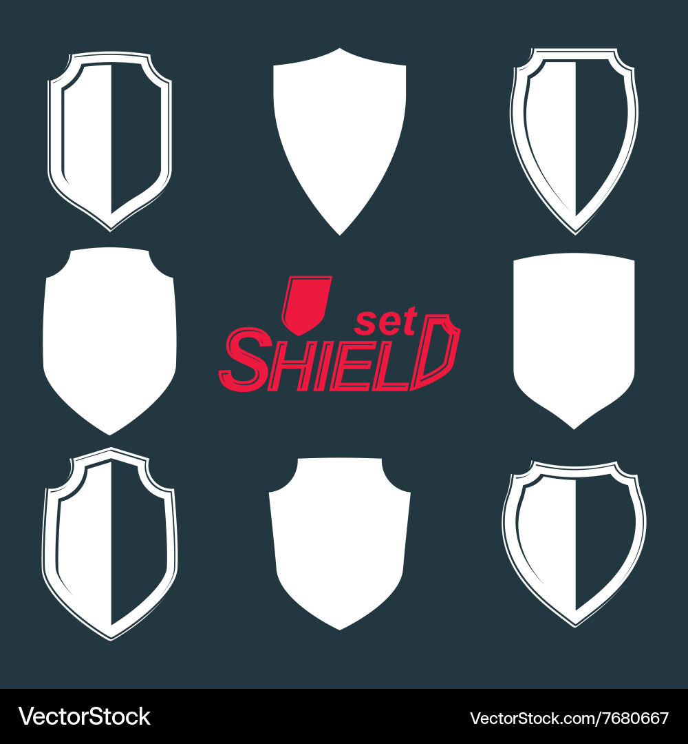 Collection of grayscale defense shields protection