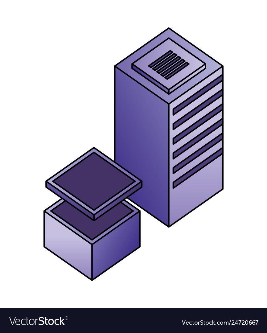 Database Server Center Storage Data Network Vector Image