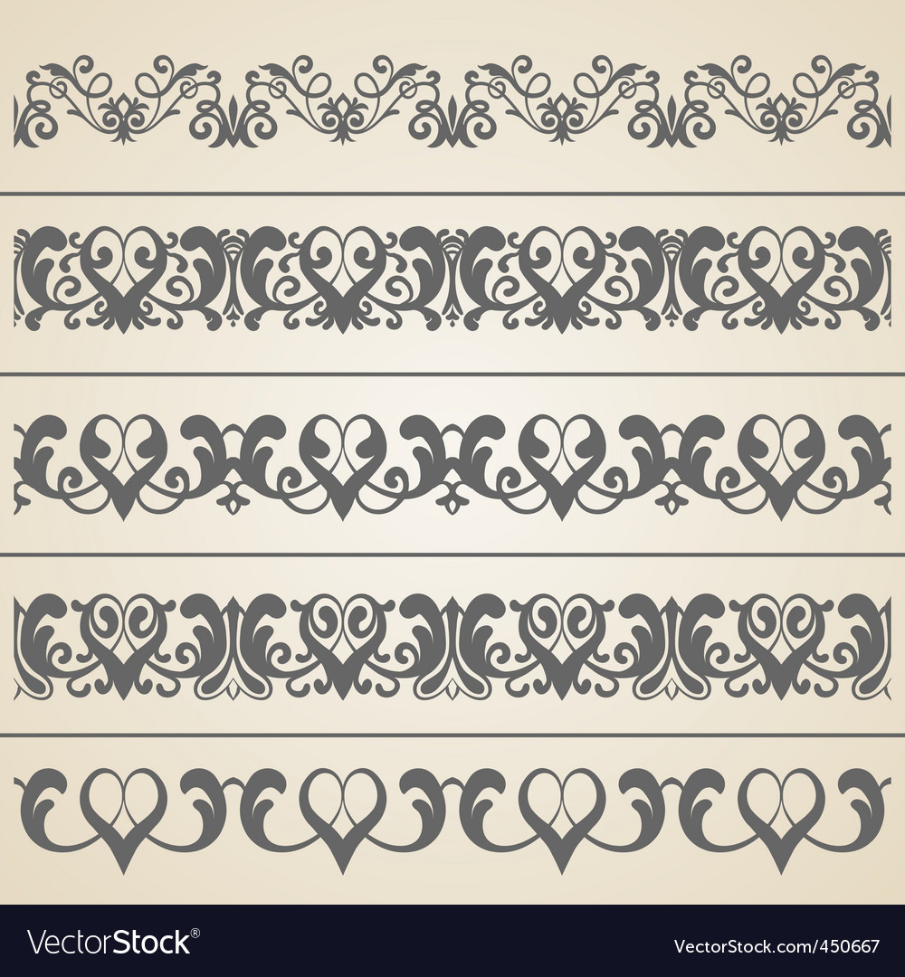 Decorative borders set Royalty Free Vector Image