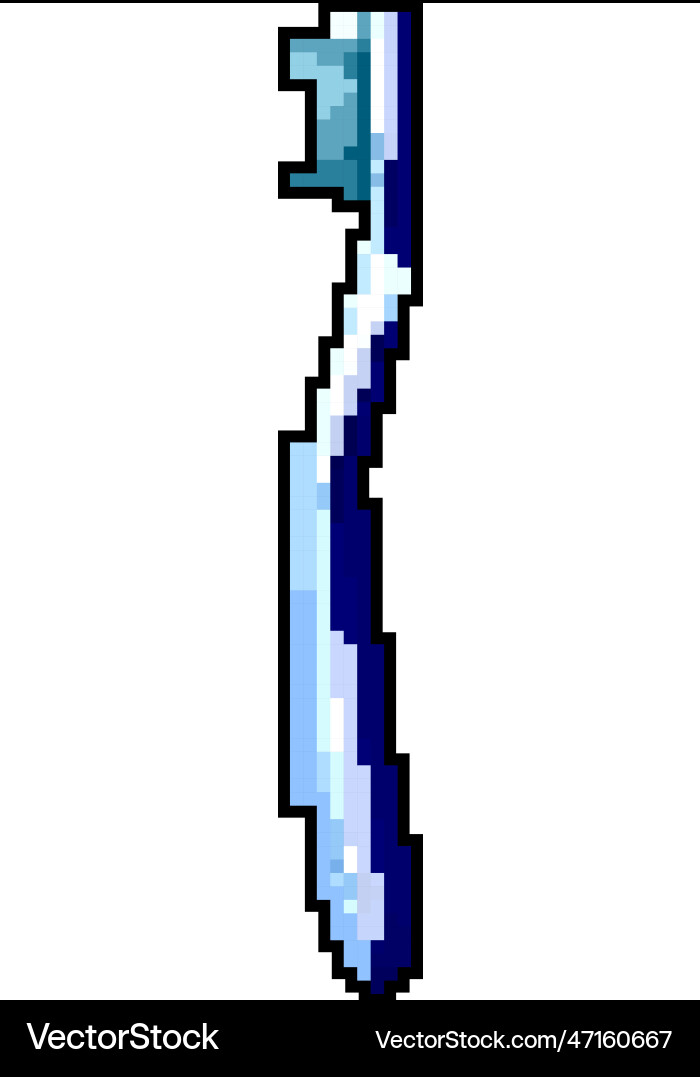 Dentist tooth brush game pixel art Royalty Free Vector Image