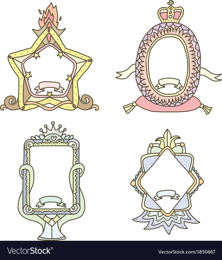 Fantasy picture frames Royalty Free Vector Image