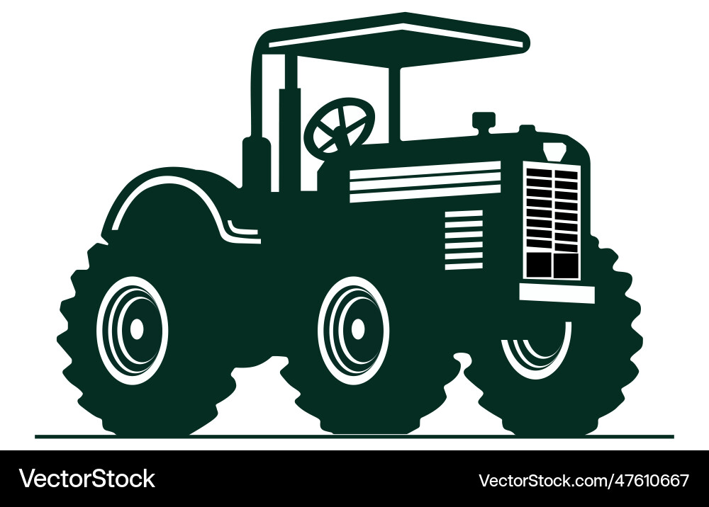 Flat tractor in style Royalty Free Vector Image