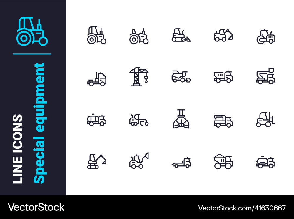 Heavy equipment construction machines icons set Vector Image