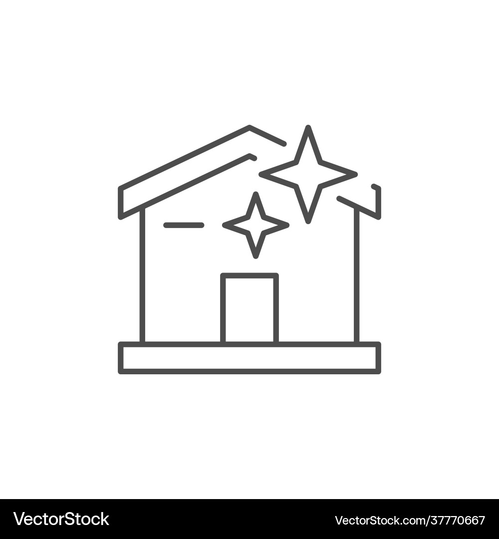 House cleaning line outline icon Royalty Free Vector Image