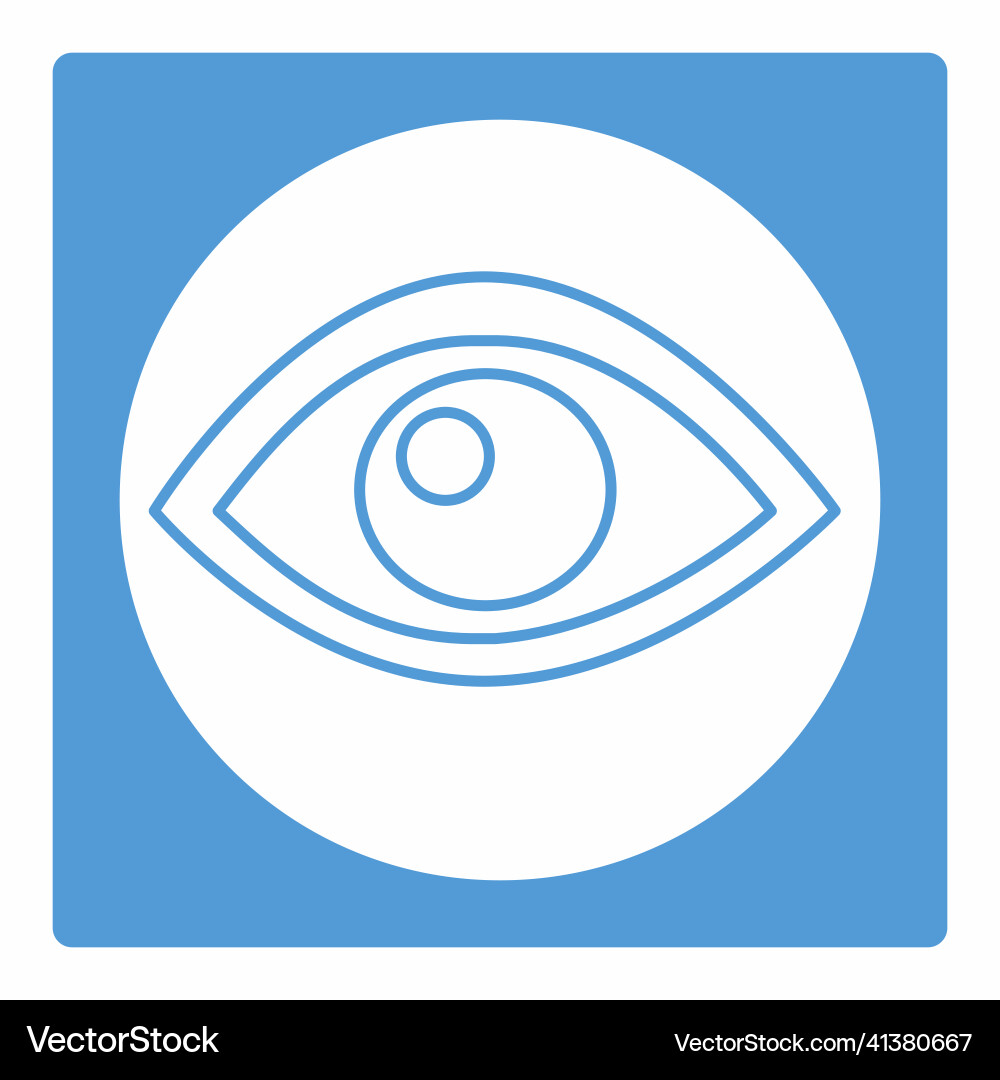 Icon of eye - white moon style Royalty Free Vector Image