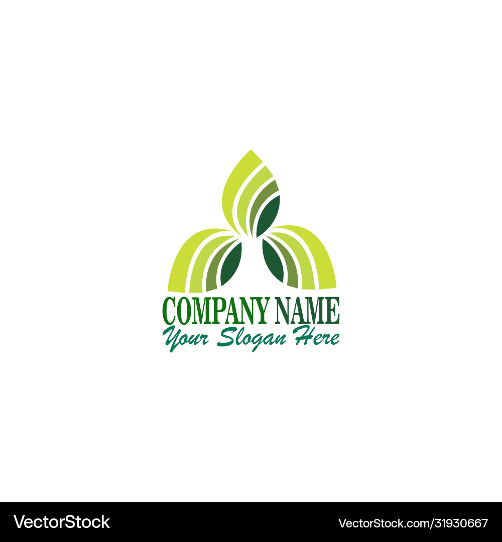 Leaf logo green clean eco icon tree growth Vector Image