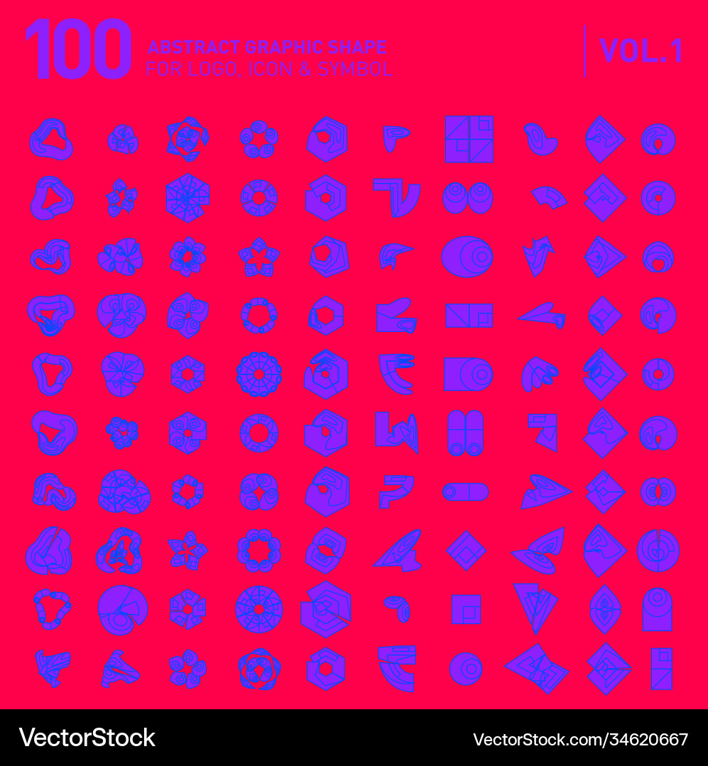 Logo and icon mega collection set 100 colorful Vector Image