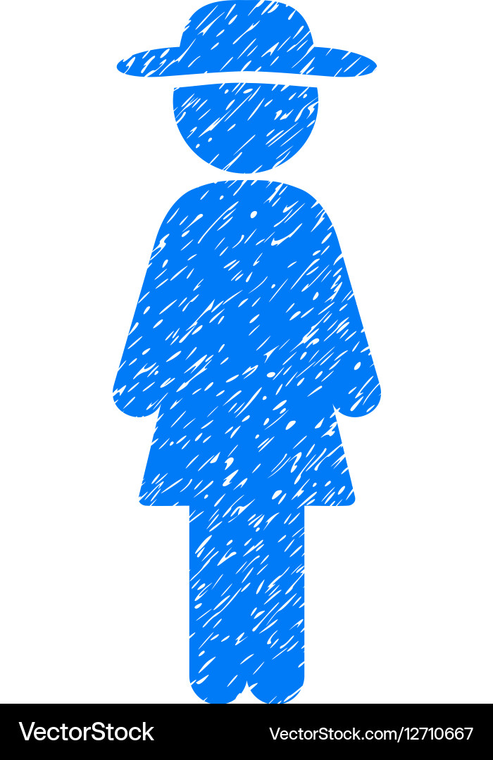 Standing lady grainy texture icon Royalty Free Vector Image