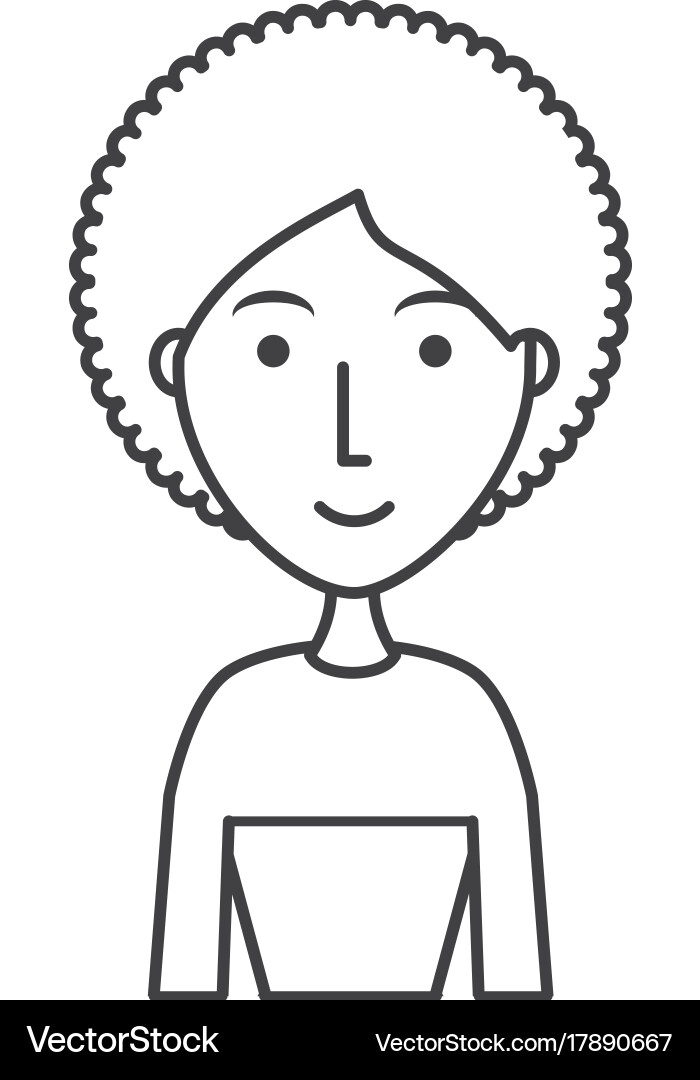 Woman afro hairstyle Royalty Free Vector Image