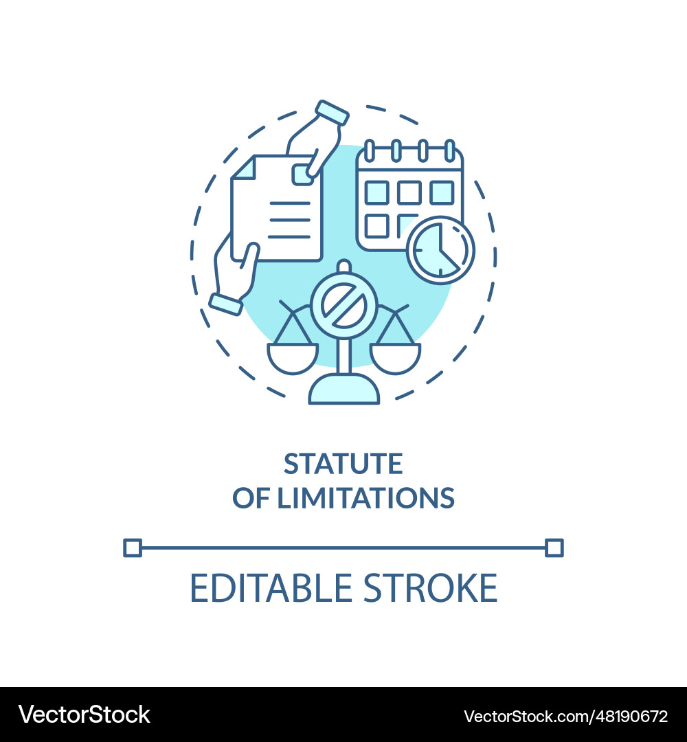 2d statue of limitations blue line icon concept Vector Image