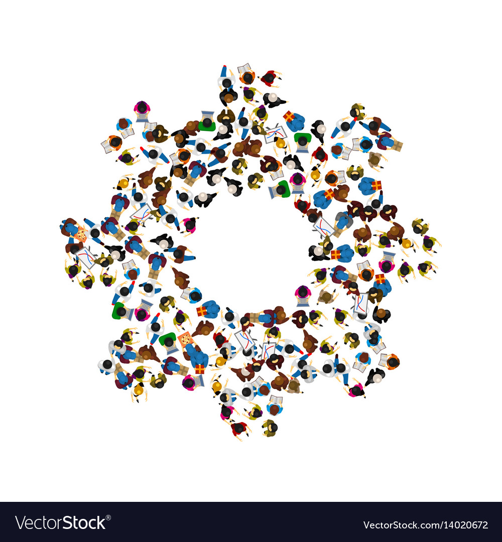 A group of people in shape cogwheel icon Vector Image A group of people in shape cogwheel icon Vector Image