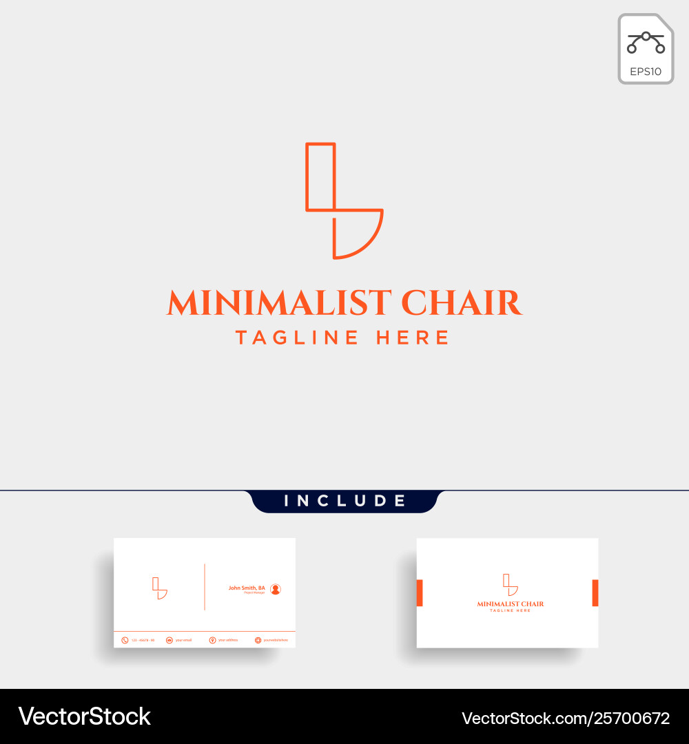 Chair logo design concept with modern icon Vector Image