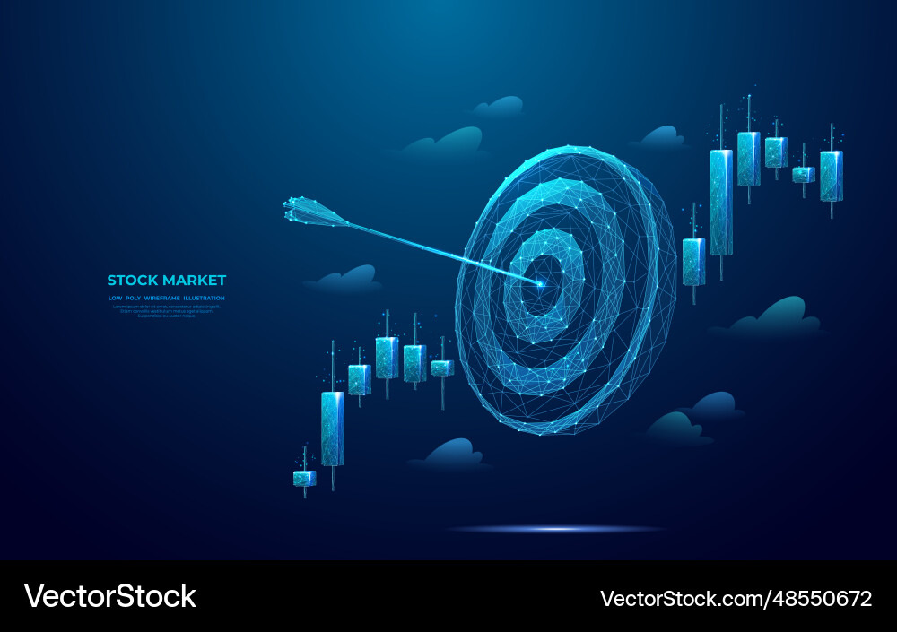 Digital target with bow arrow in bullseye Vector Image