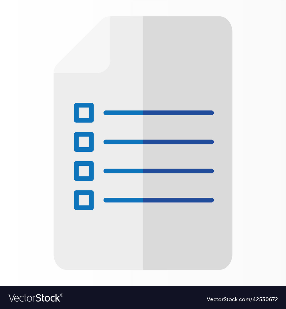 Document file with checklist Royalty Free Vector Image