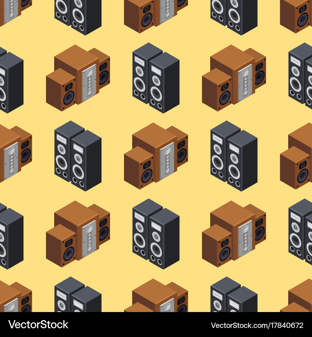Home isometric sound system stereo acoustic 3d Vector Image