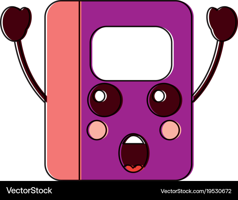 Kawaii notebook school cartoon character Vector Image