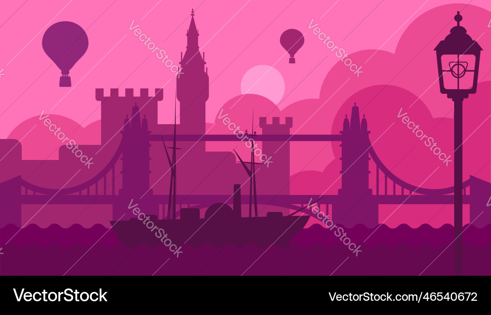 London landscape with building and river Vector Image