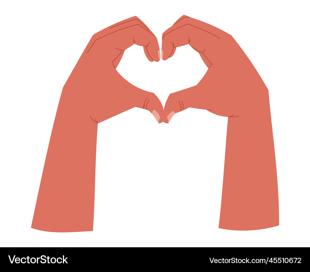 Male hands making a heart shape with fingers Vector Image