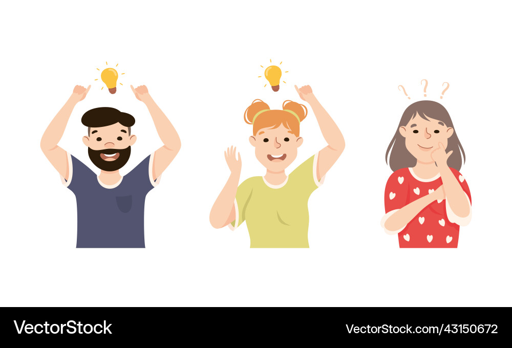 Man and woman thinking and figuring something out Vector Image