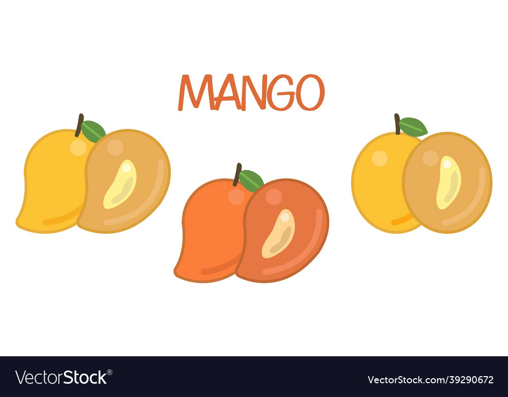 Mango flat icon set Royalty Free Vector Image - VectorStock