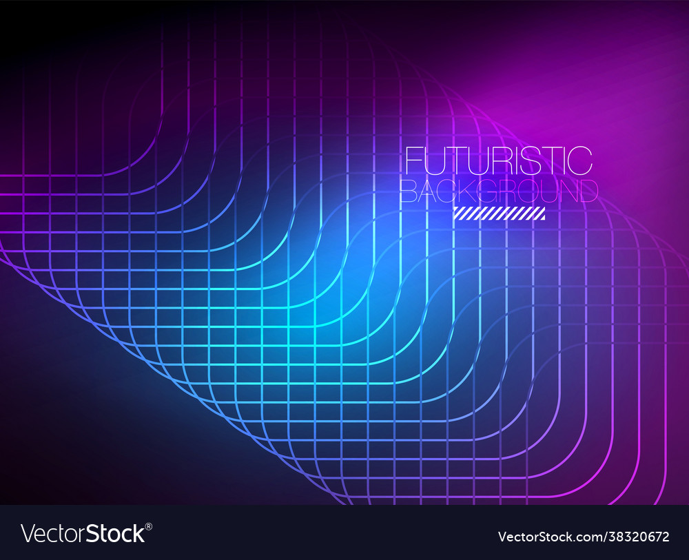 Neon color square shape lines abstract background Vector Image
