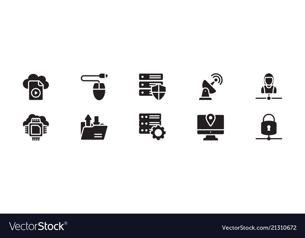 Network and cloud computing icon pack Royalty Free Vector