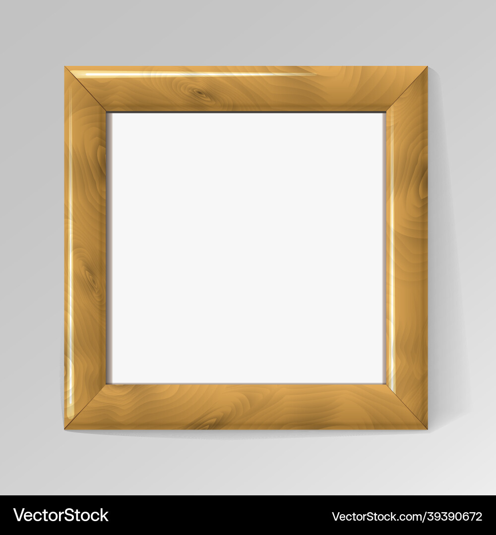 Realistic square wooden frame for paintings Vector Image