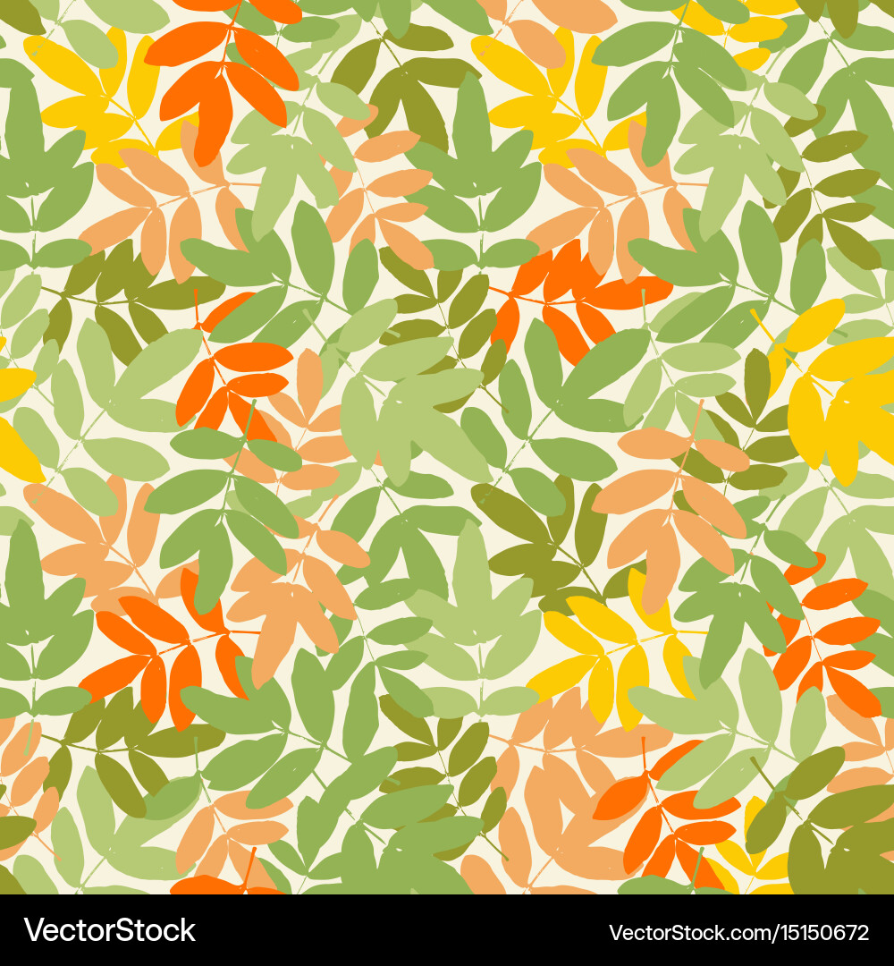 Seamless pattern with leafs Royalty Free Vector Image