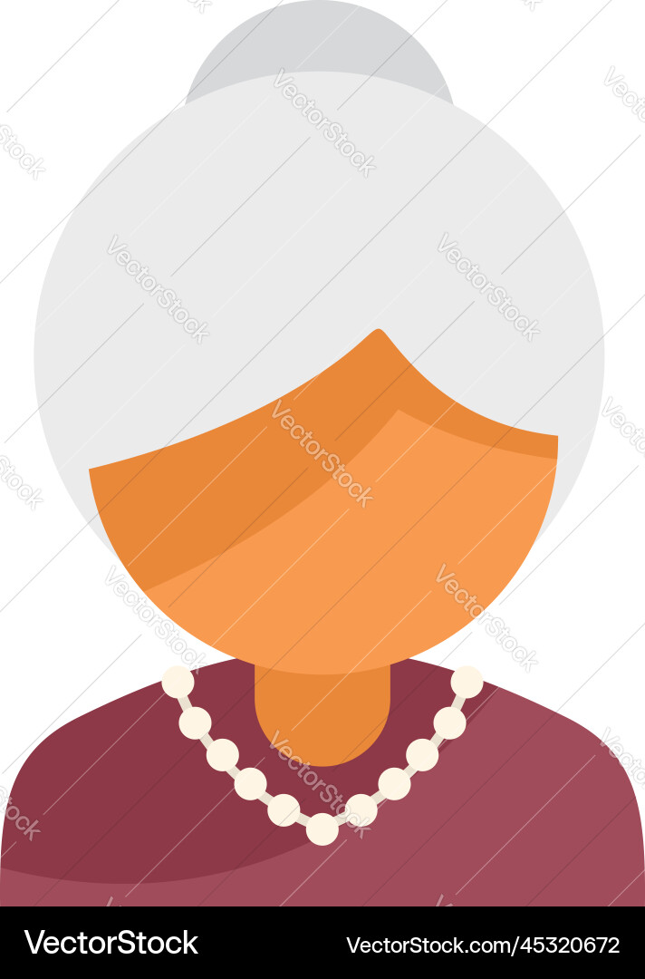 Senior woman icon flat old age Royalty Free Vector Image