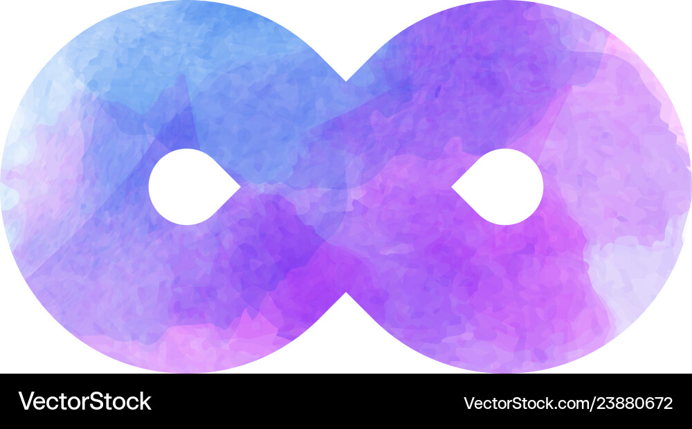 Violet-blue infinity symbol icon watercolor Vector Image